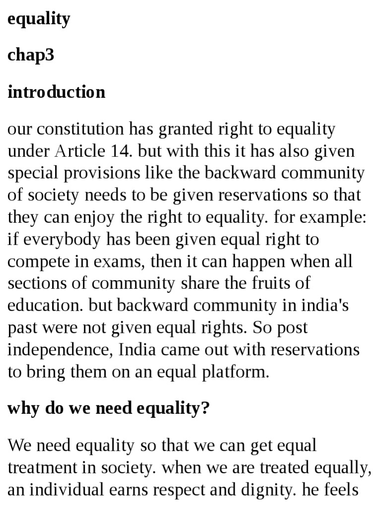 Equality PDF | PDF | Equal Opportunity | Economic Inequality