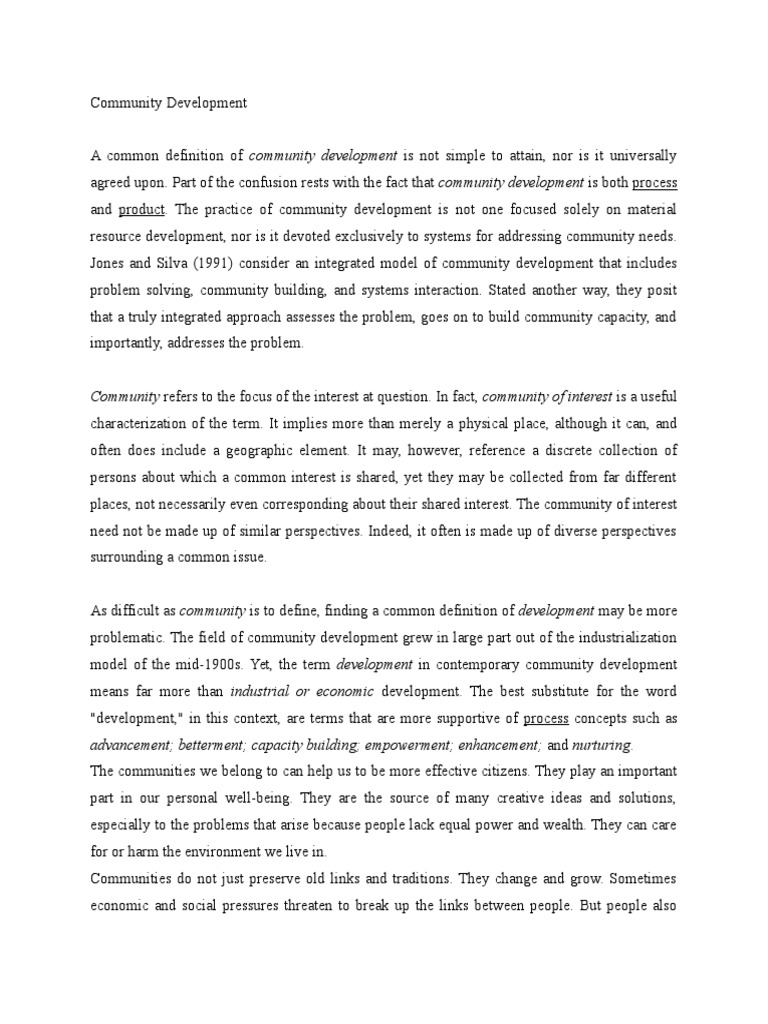 Community Development | PDF | Community | Community Development