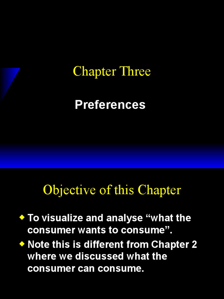 Chapter Three: Preferences | PDF | Economic Theories | Microeconomics