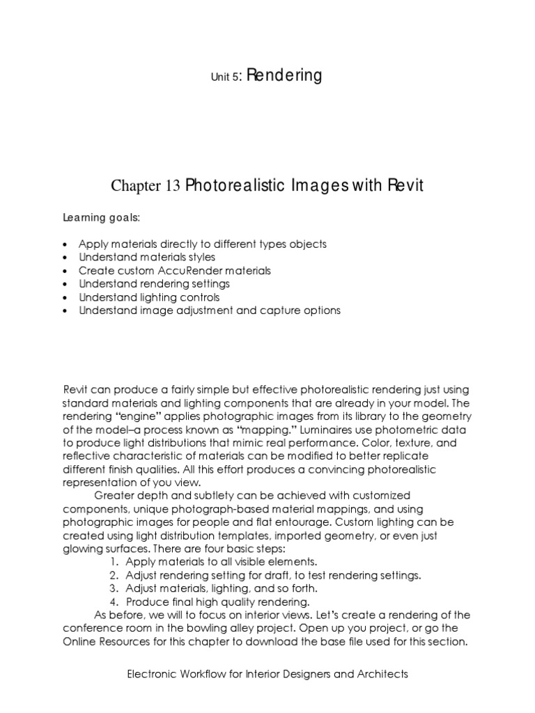 Chapter 13 Revit Rendering NEW | PDF | Rendering (Computer Graphics ...