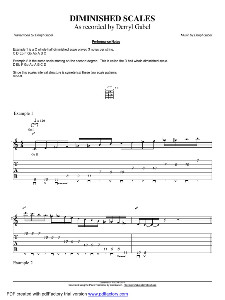 Practising Diminished Scales | PDF | Chord (Music) | Melody