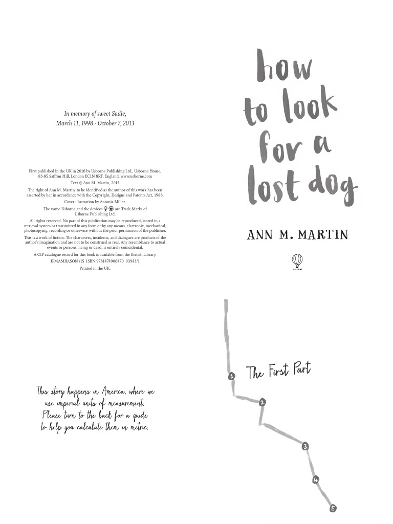 First chapter of How to Look for a Lost Dog