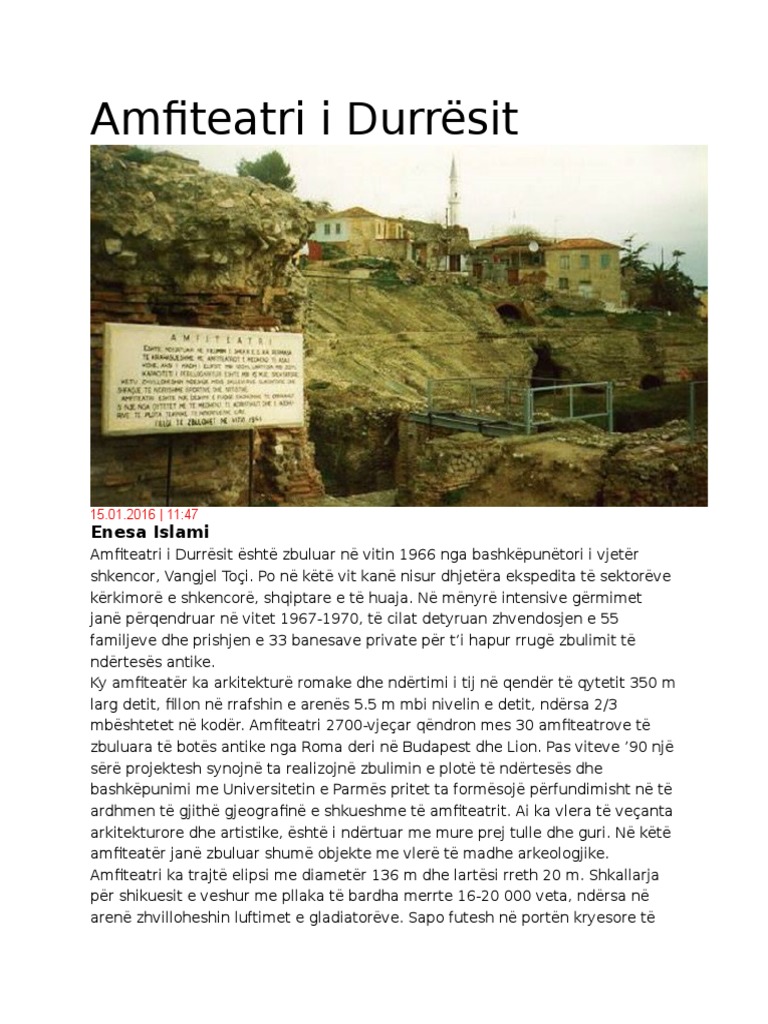 Amfiteatri I Durrësit | PDF