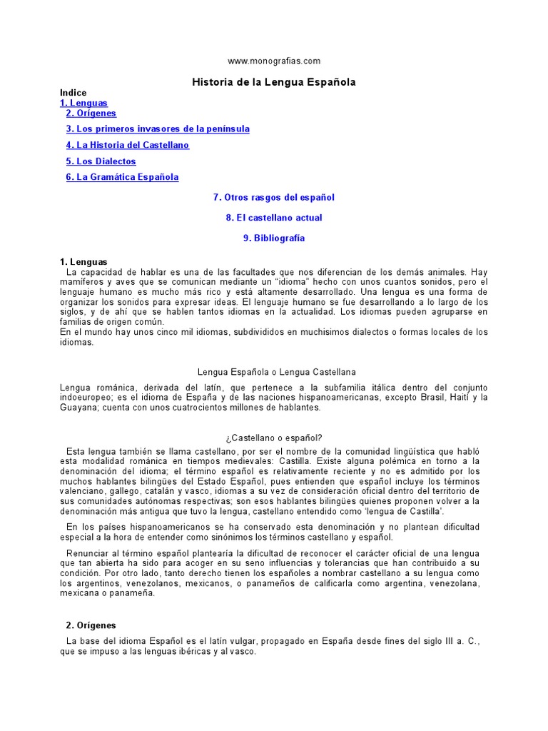 Evolución de la Lengua Española | PDF | Lengua española | latín