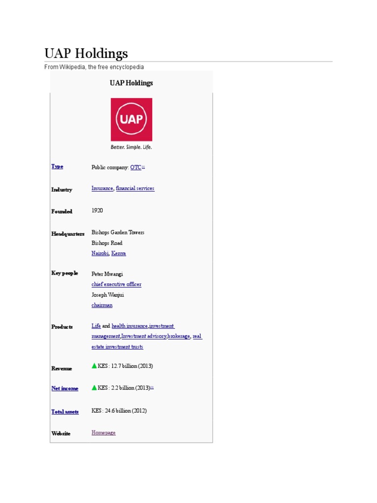 UAP Holdings | PDF | Financial Services Companies | Financial Economics