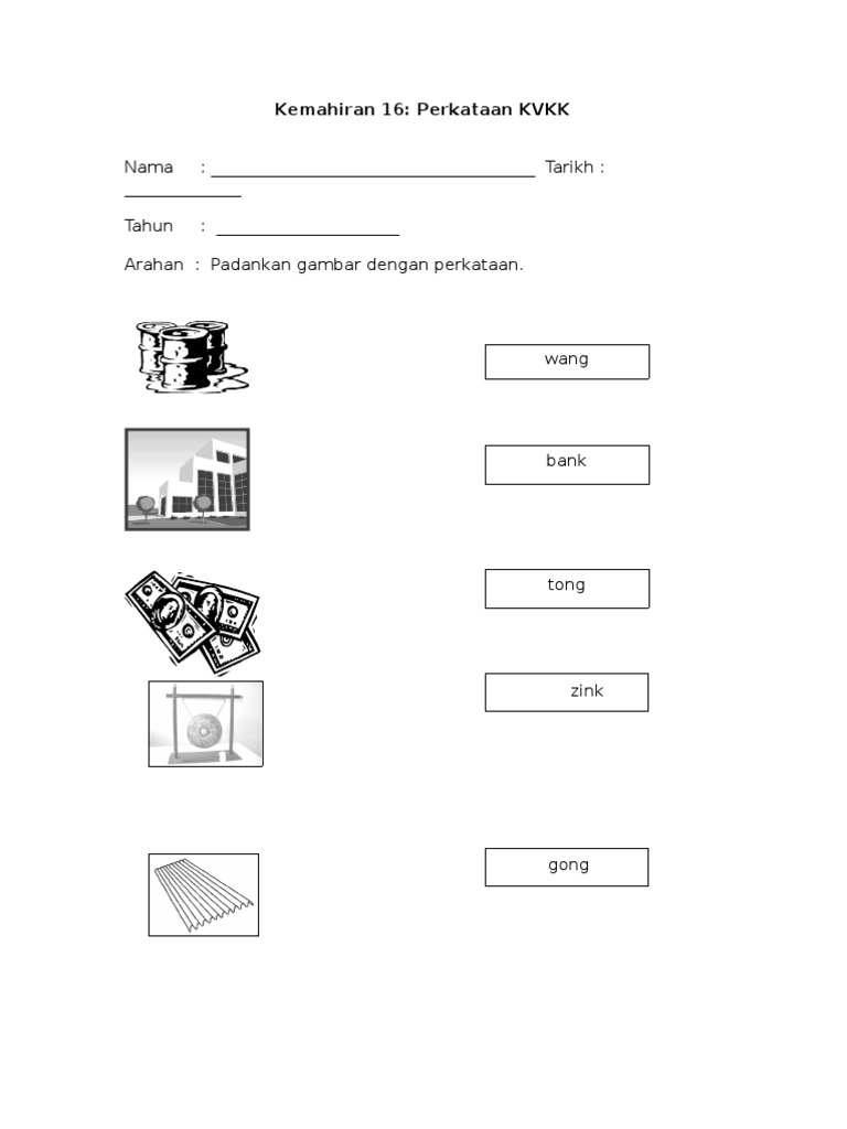 Lembaran Kerja Kemahiran16 KVKK | PDF