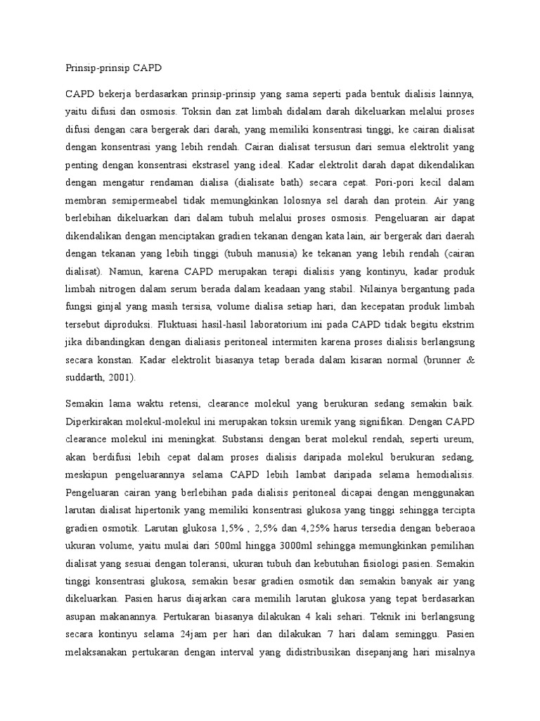 Prinsip Kerja Capd | PDF