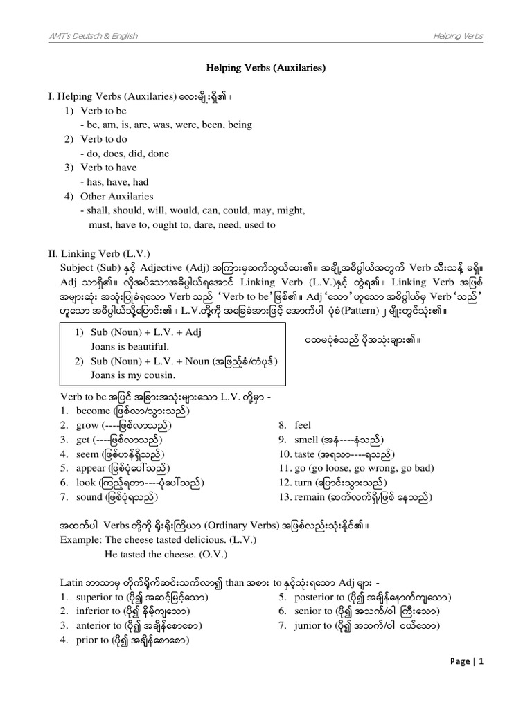 Helping Verbs PDF | PDF