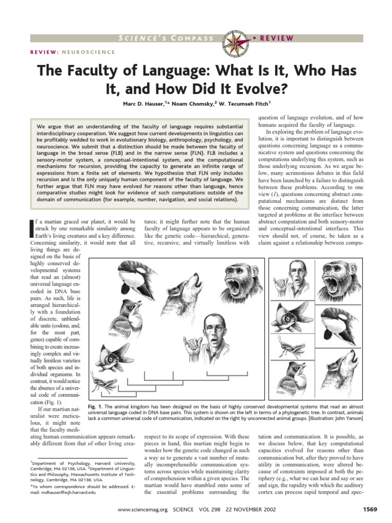 The Faculty of Language What Is It Who Has It and How Did It Evolve ...