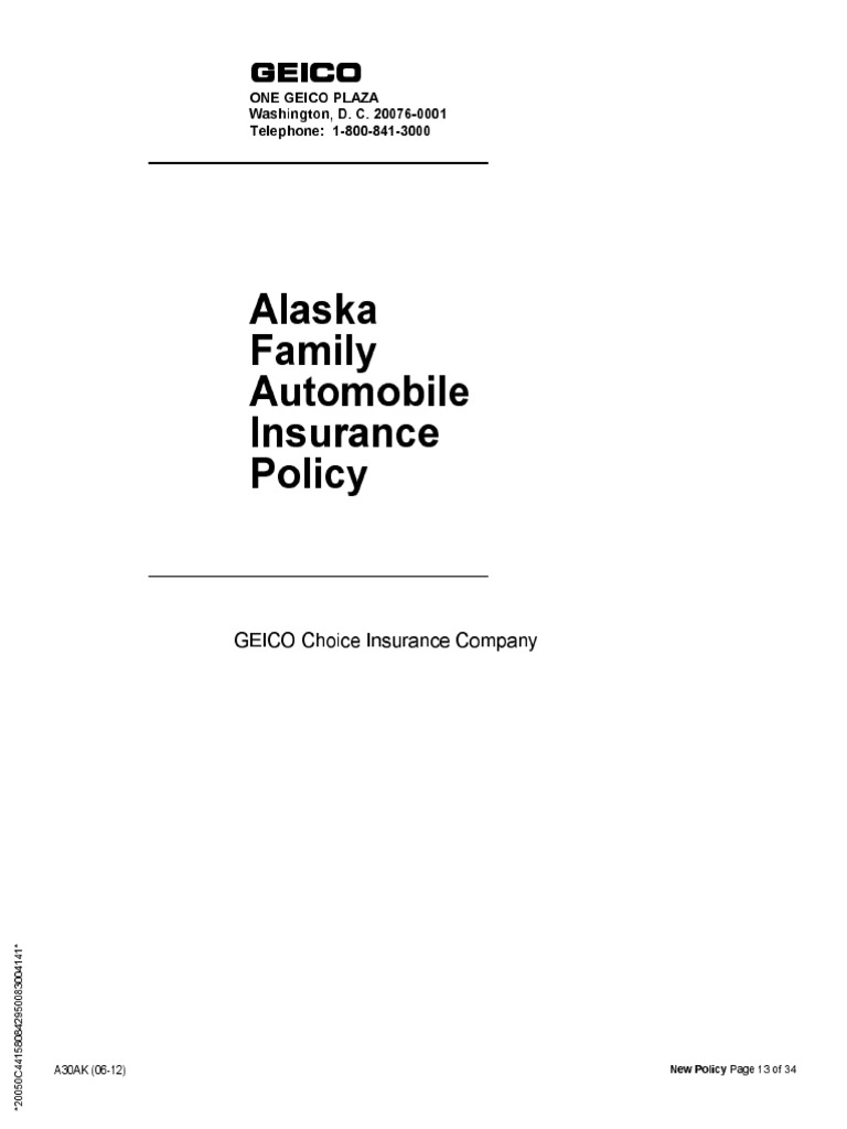 GEICO Family Auto Insurance Policy | PDF | Health Insurance Coverage In ...
