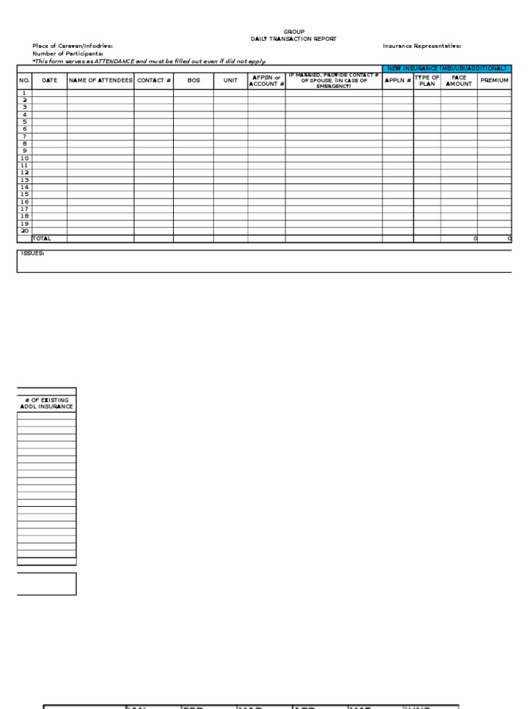 Daily Insurance Transaction Report | PDF