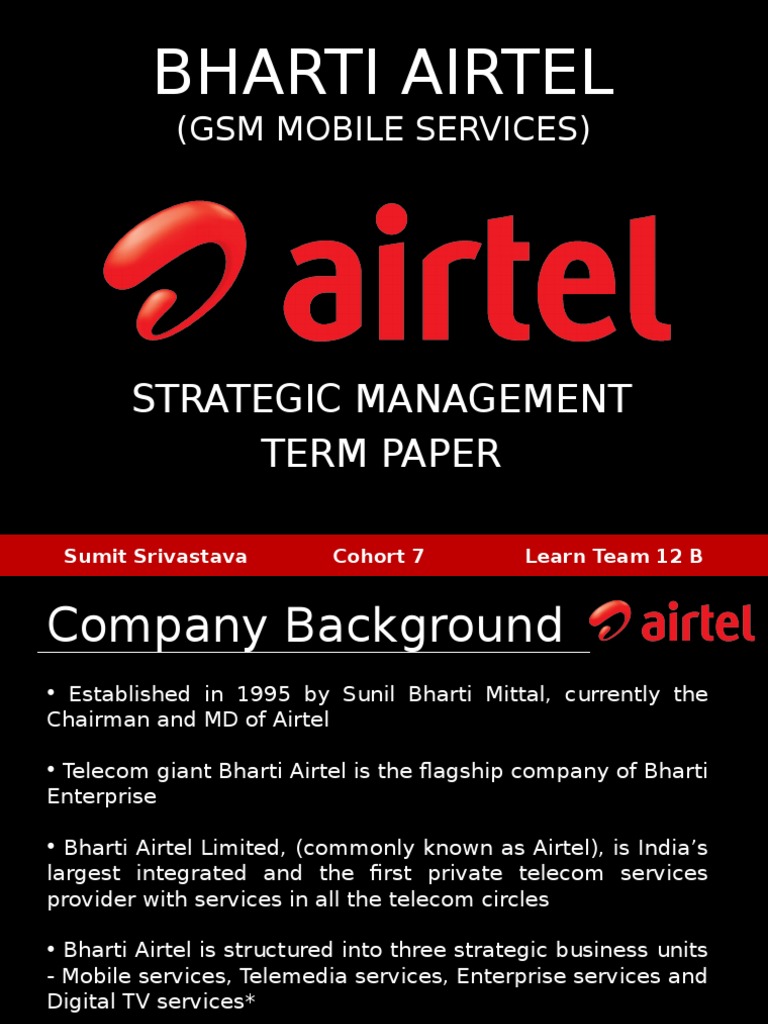 Bharti Airtel: (GSM Mobile Services) | PDF | Telecommunications ...