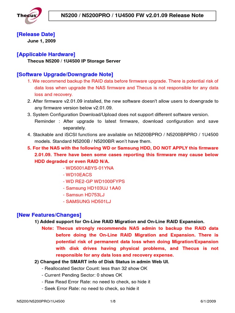 N5200 N5200pro FW 2.01.09 FWRN | PDF | Computer File | Hard Disk Drive