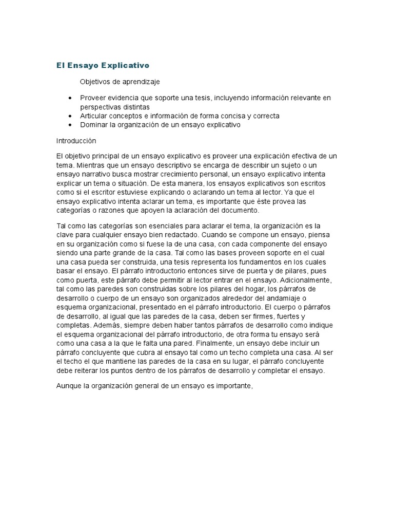 El Ensayo Explicativo | PDF | Ensayos | Cognición