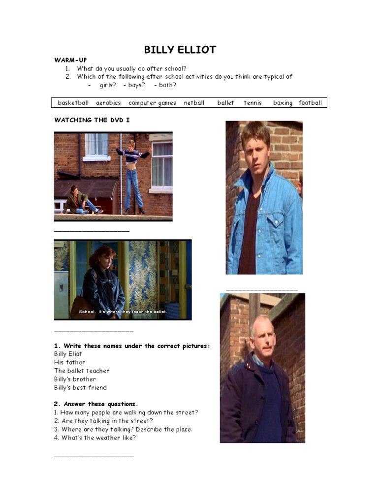 Billy Elliot Worksheet | PDF | Leisure