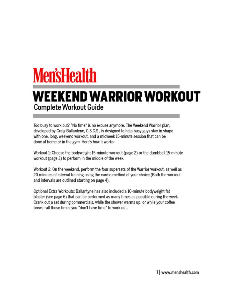 Weekend Warrior Workout | PDF | Human Anatomy | Recreation