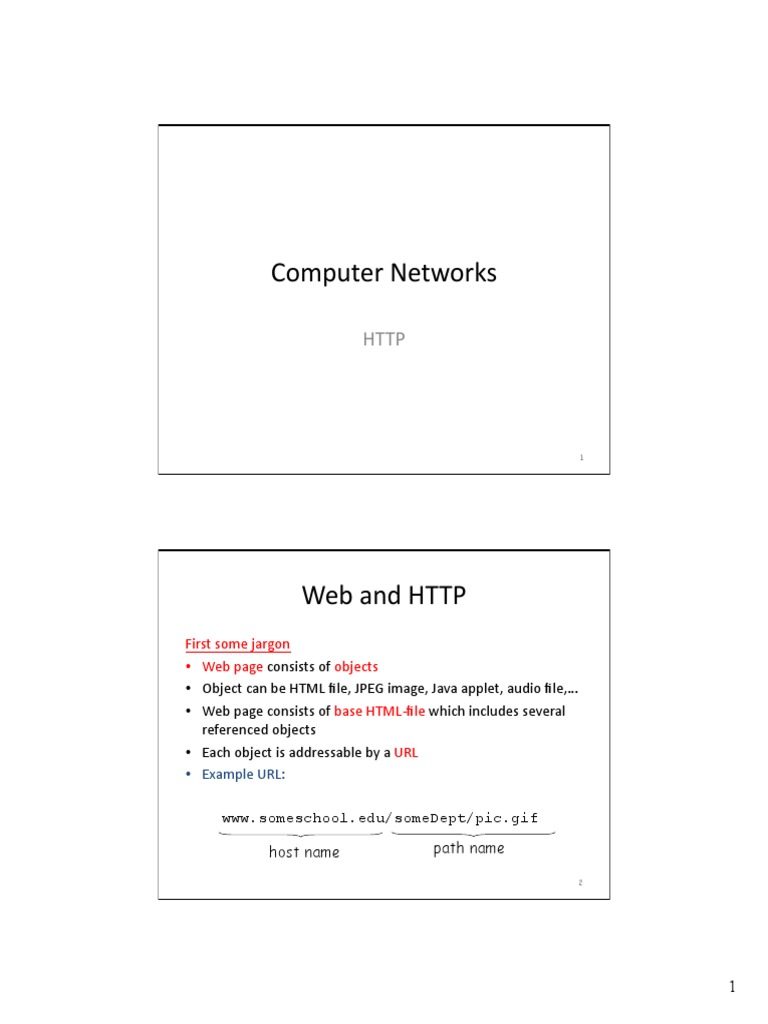 Computer Networks: First Some Jargon - Web Page Objects Base HTML - File URL | PDF | Hypertext ...