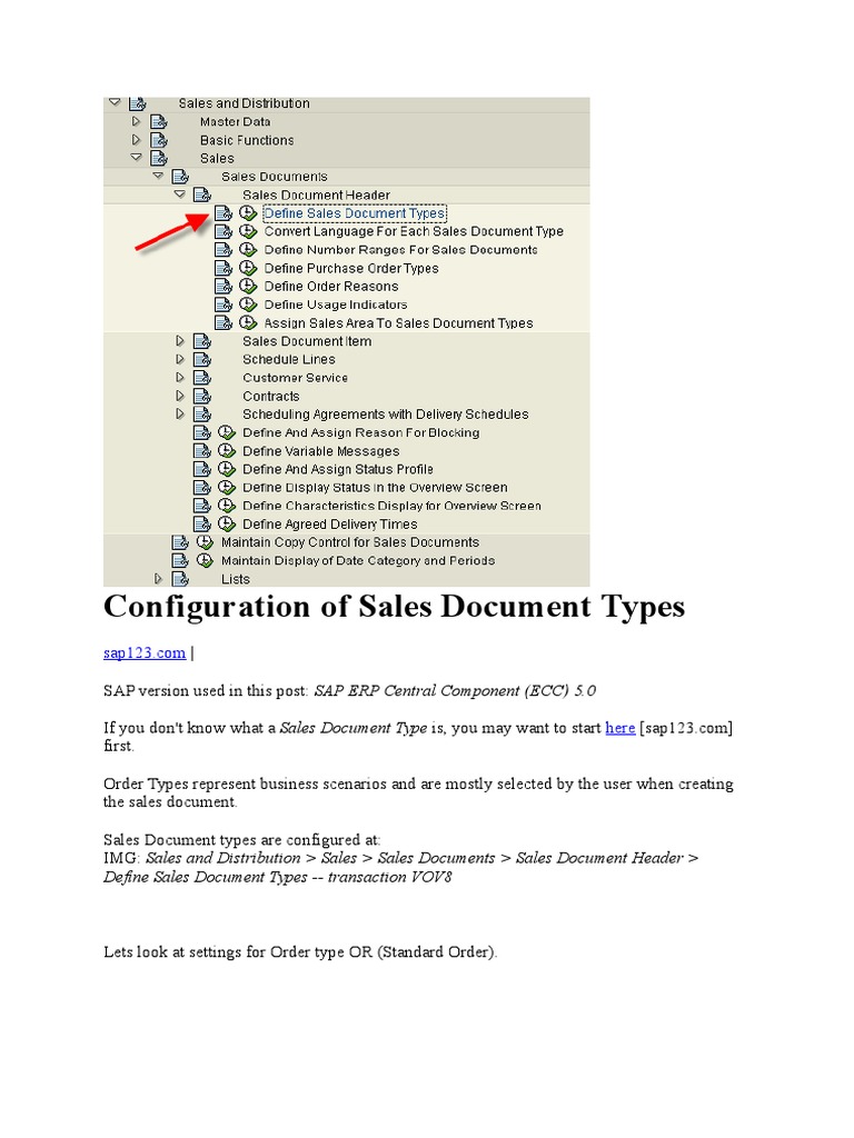 Sales Document Types | Business | Business (General) Sales Document Types | Business | Business (General)
