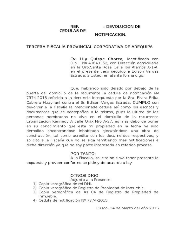 Devolucion de Cedulas Arequipa | PDF | Derecho | Historia