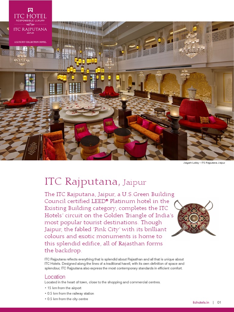 ITC Rajputana FactSheet | PDF | Hotel | Food And Drink