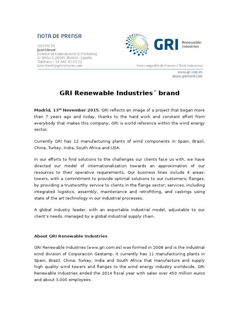 GRI Renewable Industries Brand | PDF | Finance & Money Management