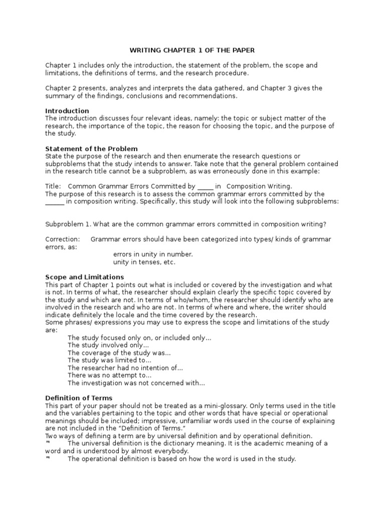 A Guide to Writing Chapter 1: Laying the Foundation for Research | PDF ...