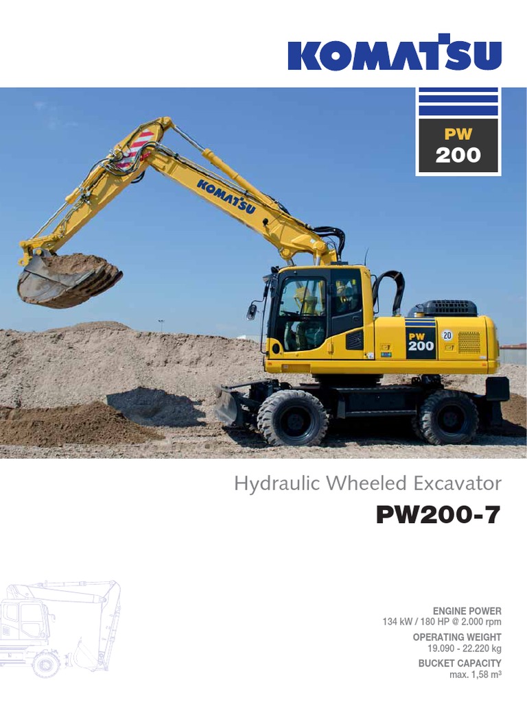 Komatsu PW200-7 Wheeled - Excavator | PDF | Transmission (Mechanics ...