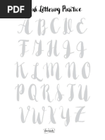 Brush Lettering Practice Sheets PDF | PDF