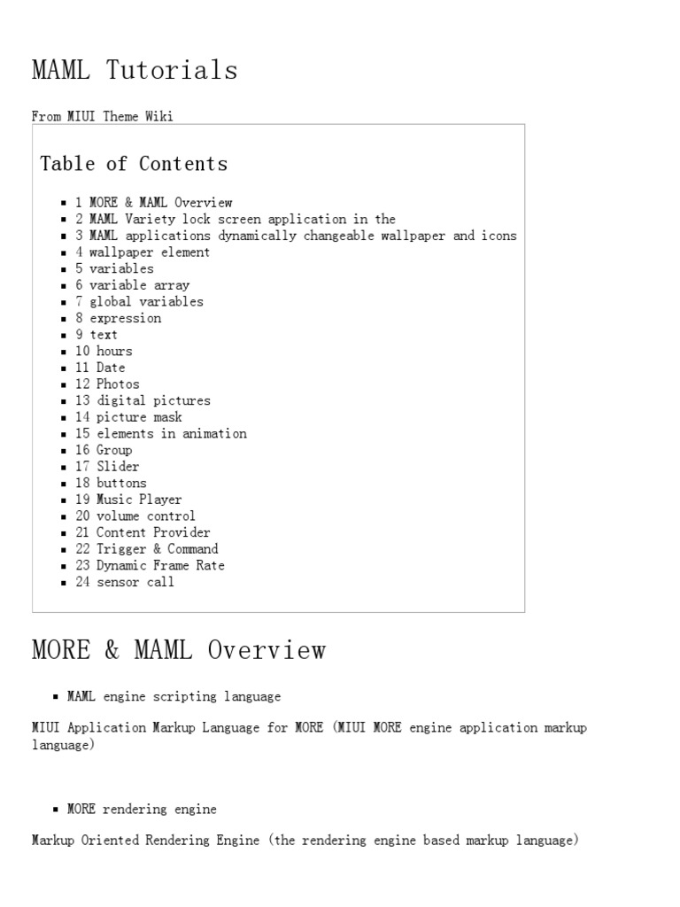 MAML Overview and Applications in MIUI | PDF | Button (Computing ...