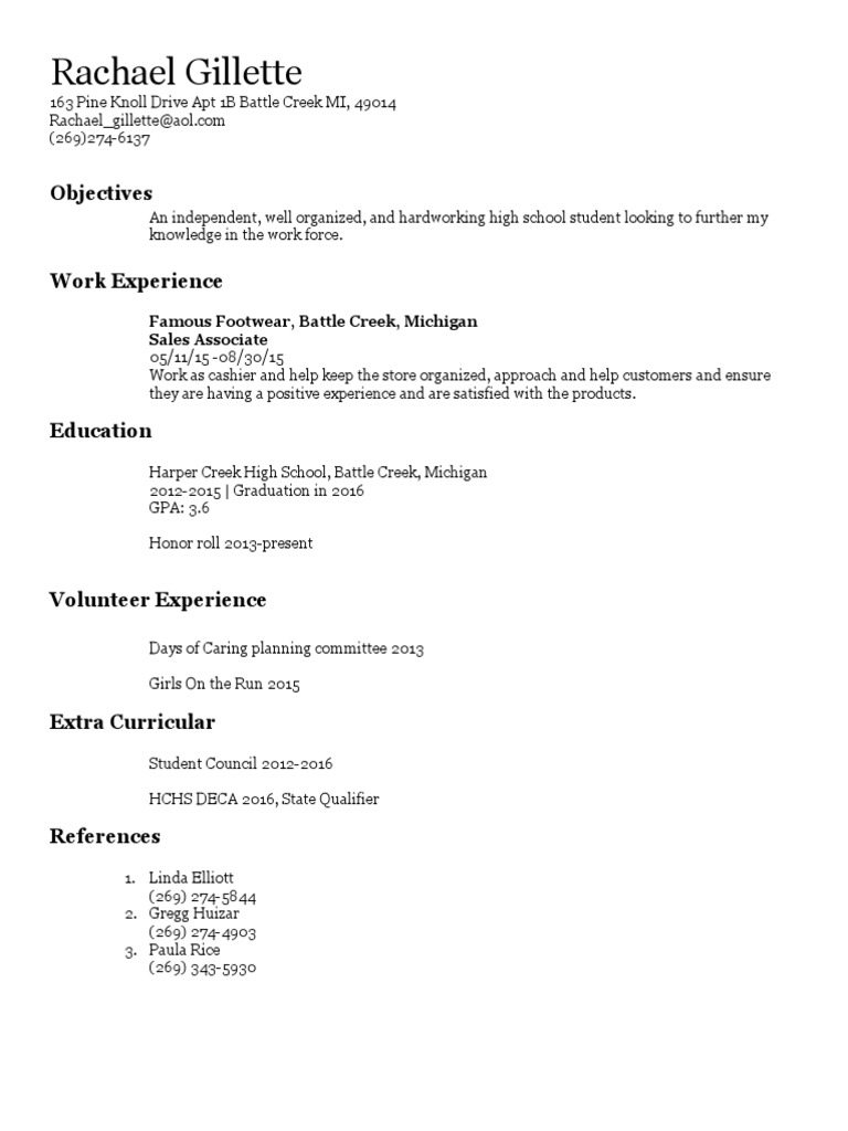 Rachael Gillette: Objectives | PDF | Career & Growth