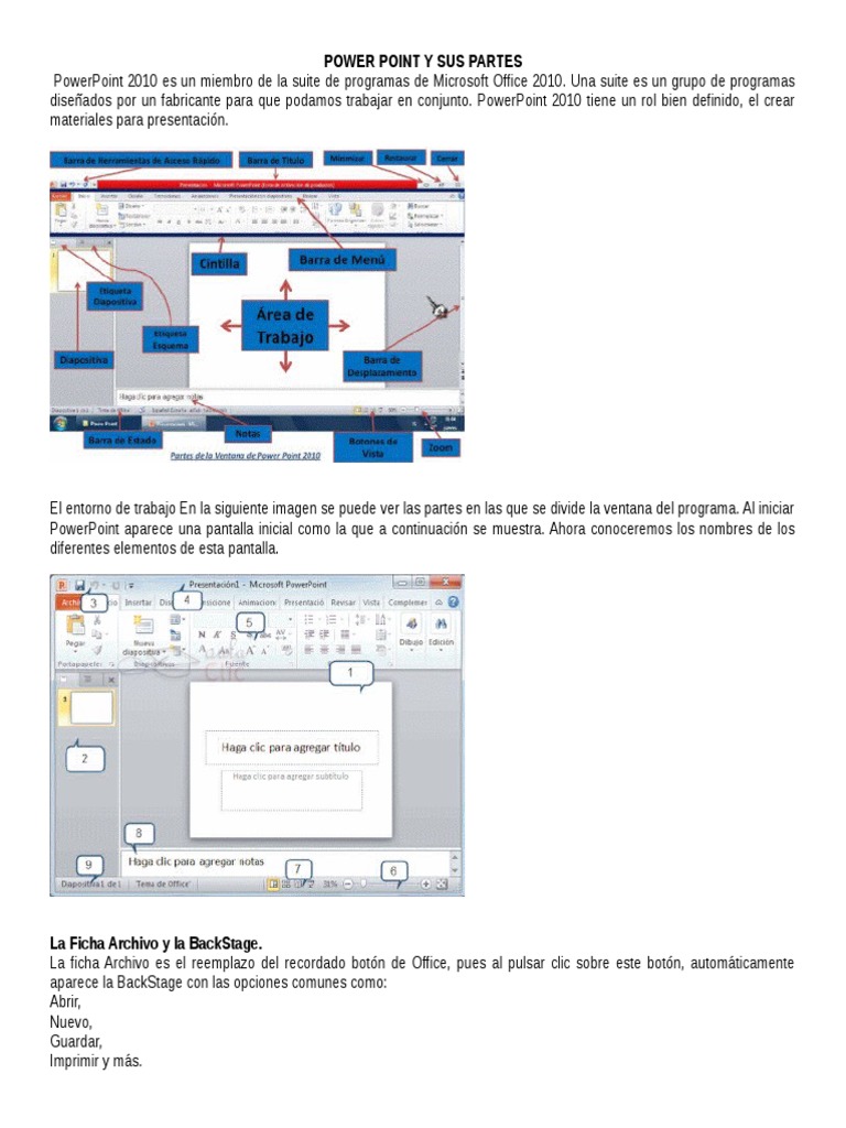 Power Point y Sus Partes | Microsoft PowerPoint | Ventana (informática)
