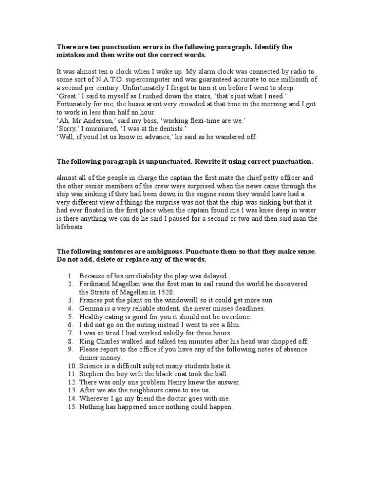 Punctuation errors in paragraph | PDF | Nature