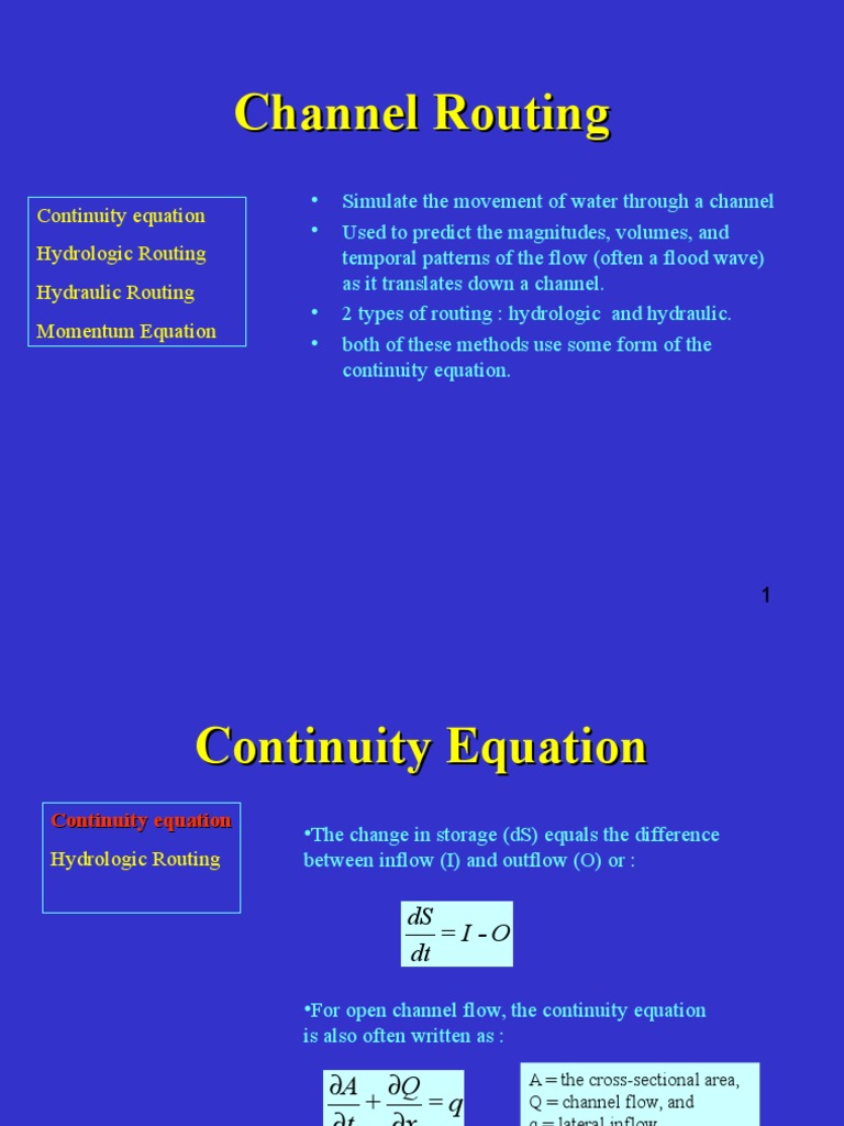 Channel Routing | PDF | Discharge (Hydrology) | Hydrology
