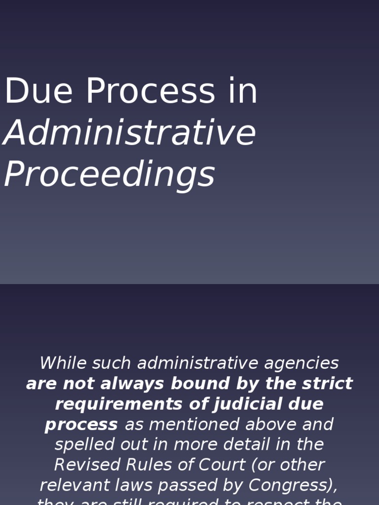 Due Process in Administrative Proceedings | PDF | Due Process Clause ...