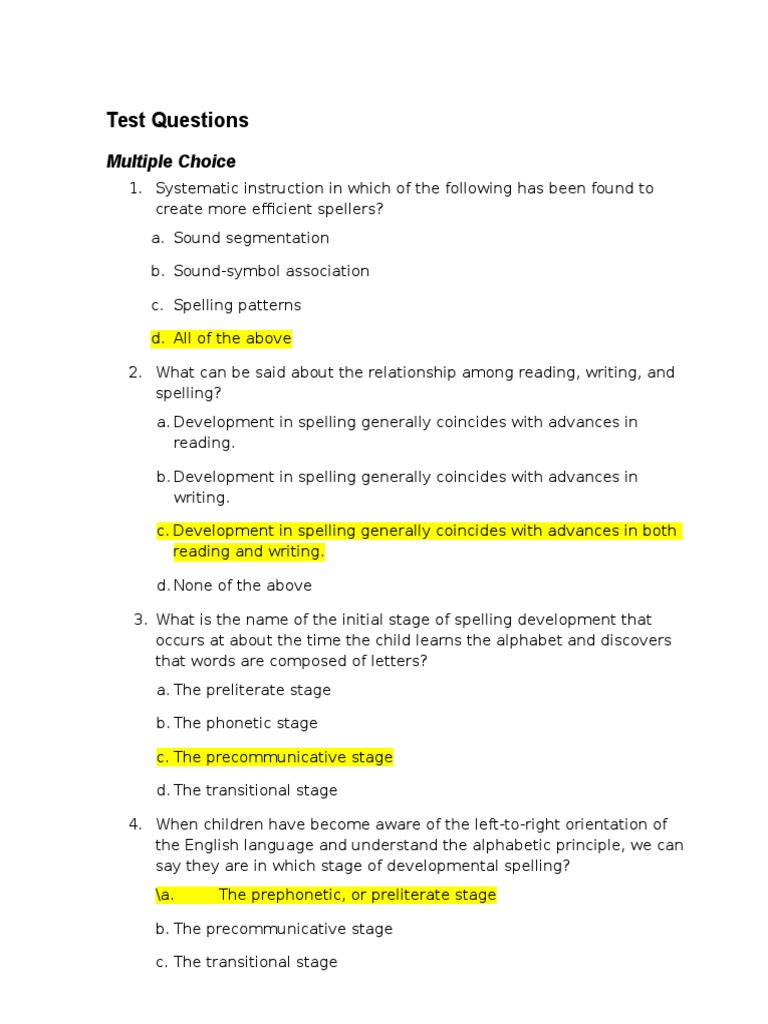 Assessing Student Development in Spelling: An Analysis of Effective ...