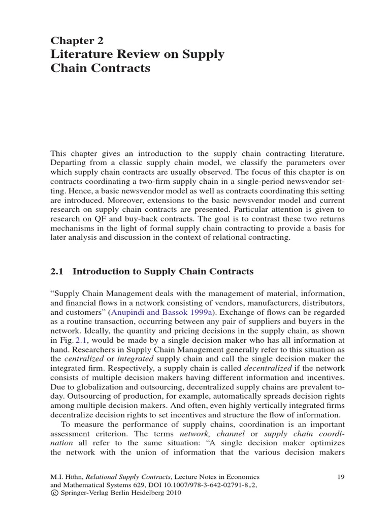 Supply Chain Contracts | Option (Finance) | Supply Chain Management