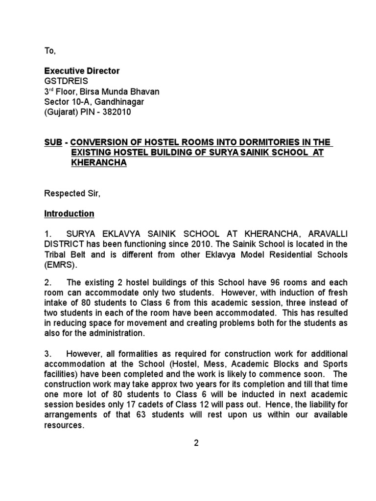 Proposal For Fund (Dormitory Project) | Dormitory | Business