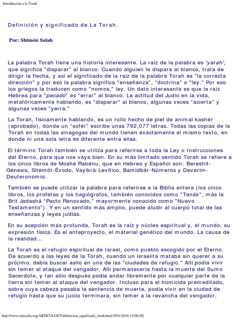Introduccion A La Torah | PDF | Tora | Biblia