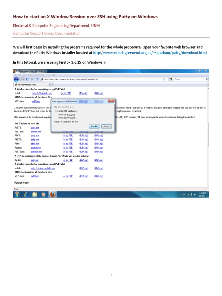 XServer Putty Windows7-ECE | PDF | Secure Shell | Microsoft Windows