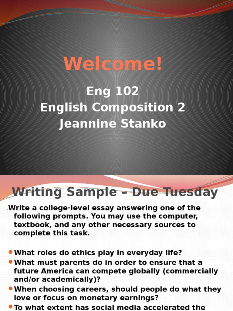 Eng 102 Introduction SP16 | PDF