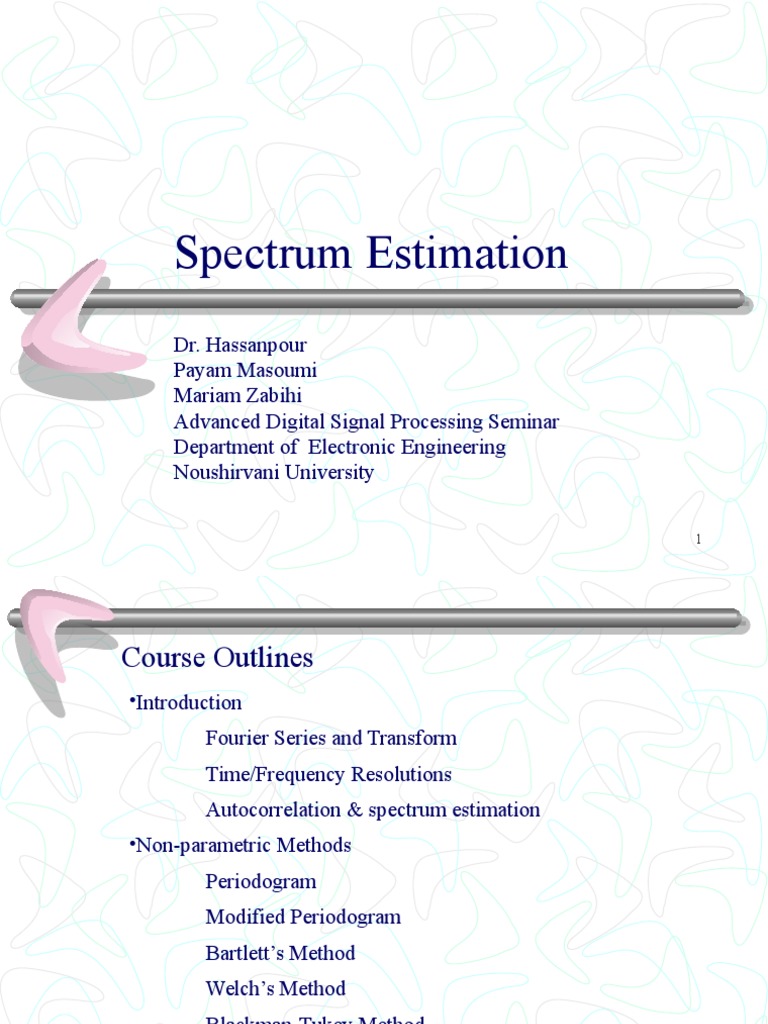 Spectrum Estimation | PDF | Fourier Analysis | Spectral Density