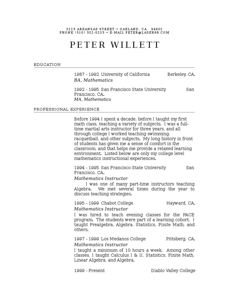 Peter Willett: BA, Mathematics | PDF