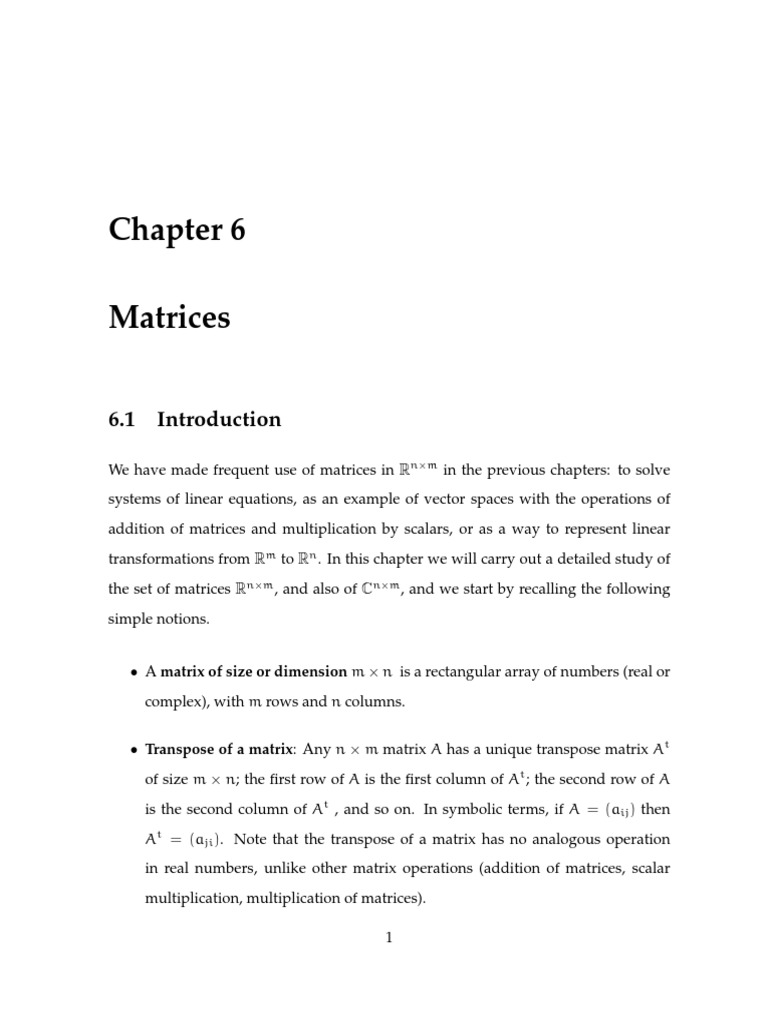Matrices and Linear Algebra | Download Free PDF | Matrix (Mathematics ...