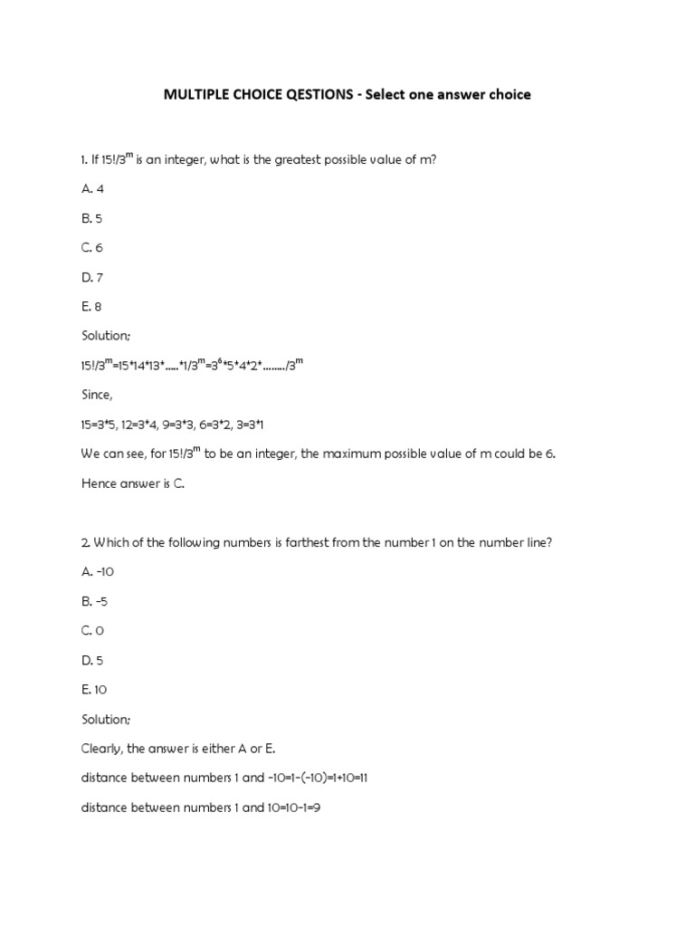 Revised GRE Multiple Choice Questions | PDF | Odds | Median
