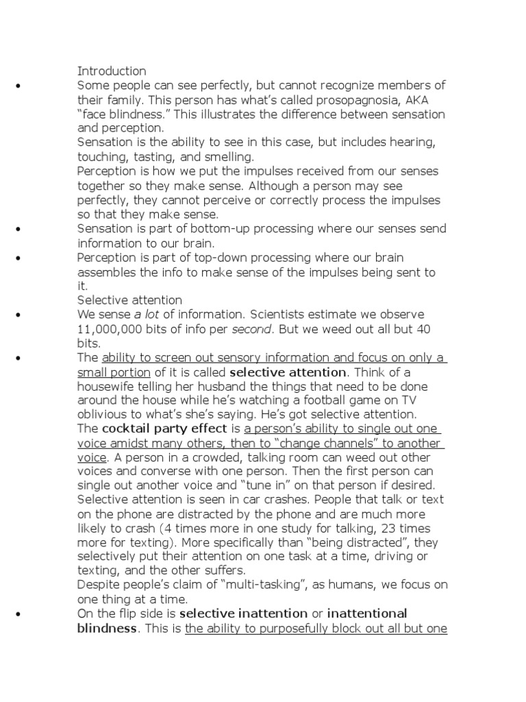 Chap 4 Perception | Download Free PDF | Ear | Auditory System