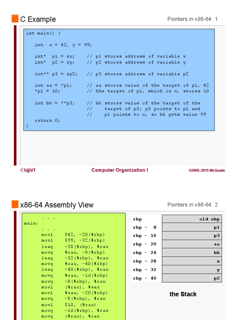 Pointers & Assembly | Download Free PDF | Array Data Structure | Pointer (Computer Programming)