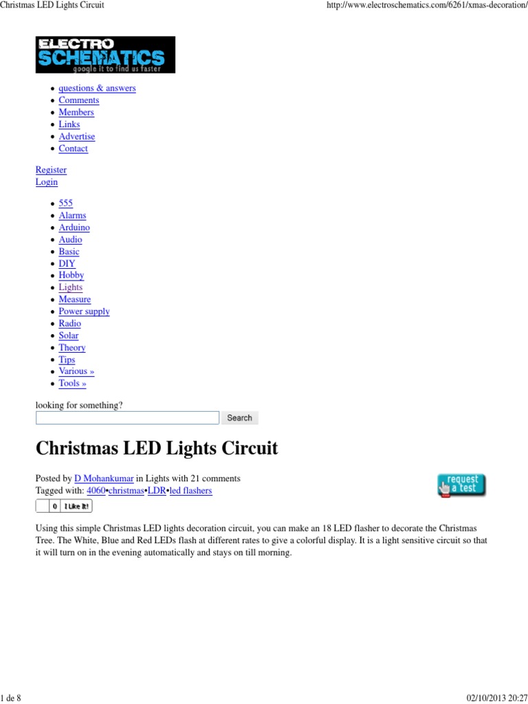 Christmas LED Lights Circuit | PDF | Light Emitting Diode | Capacitor