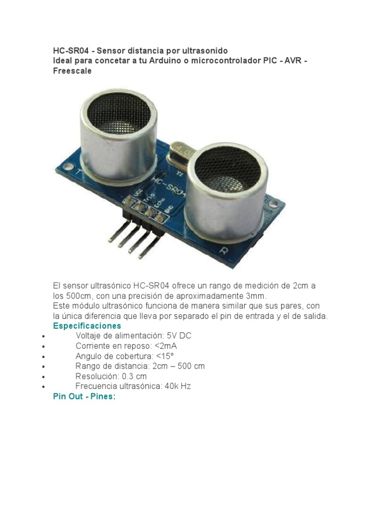 Introducción al sensor ultrasónico HC-SR04: Características ...