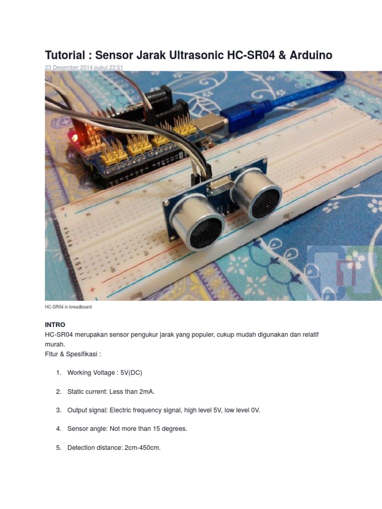 Tutorial HC-SR04 & Arduino | PDF | Sains & Matematika | Teknologi & Rekayasa