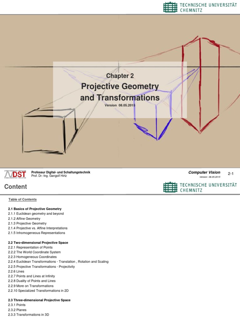 Projective Geometry and Transformations | PDF | Projective Geometry ...